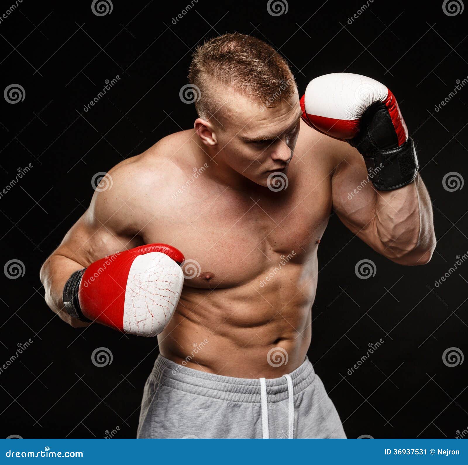 Handsome Young Muscular Man Stock Image - Image of exercise ...