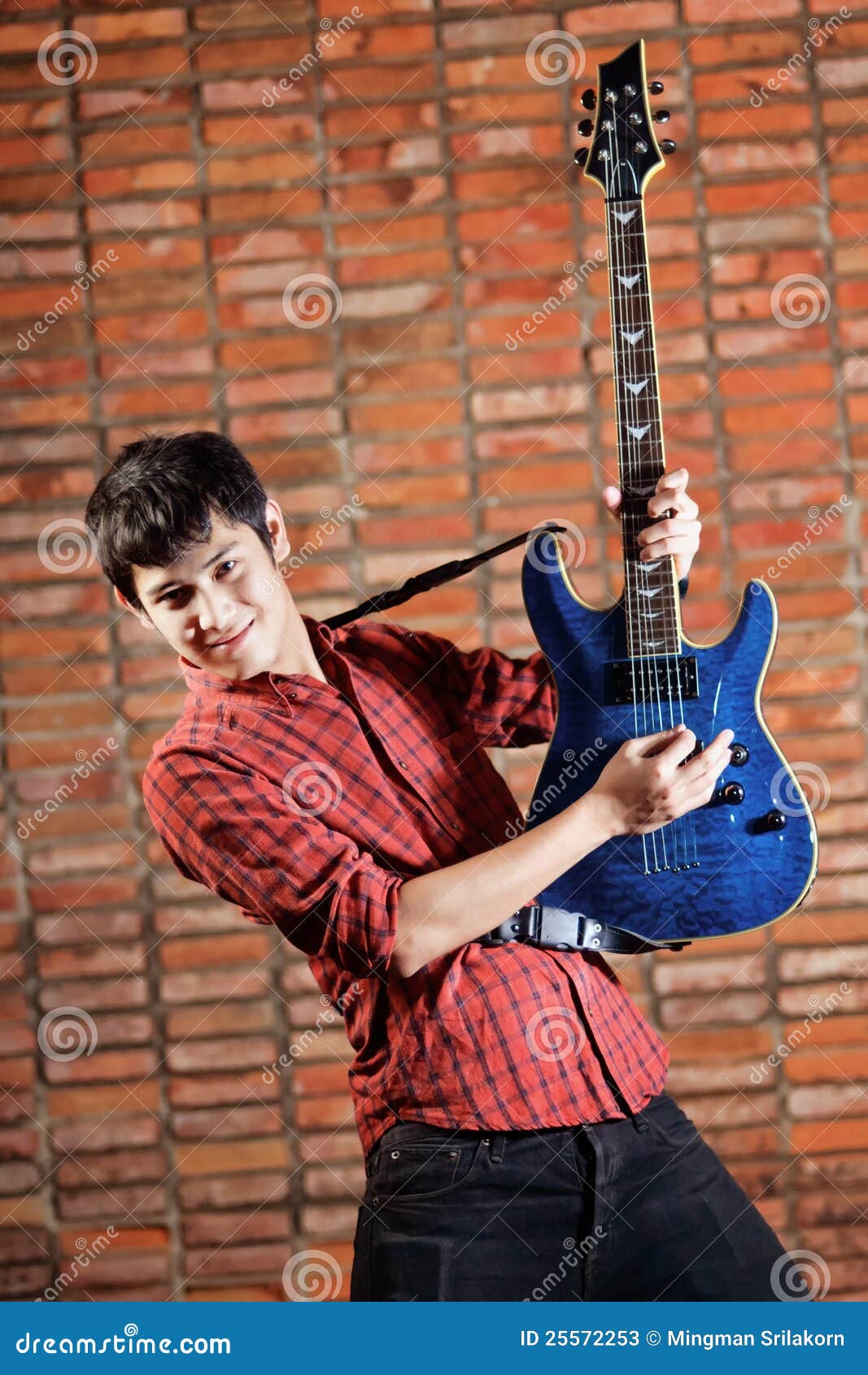 Handsome Young Musician Playing the Guitar Stock Image - Image of ...