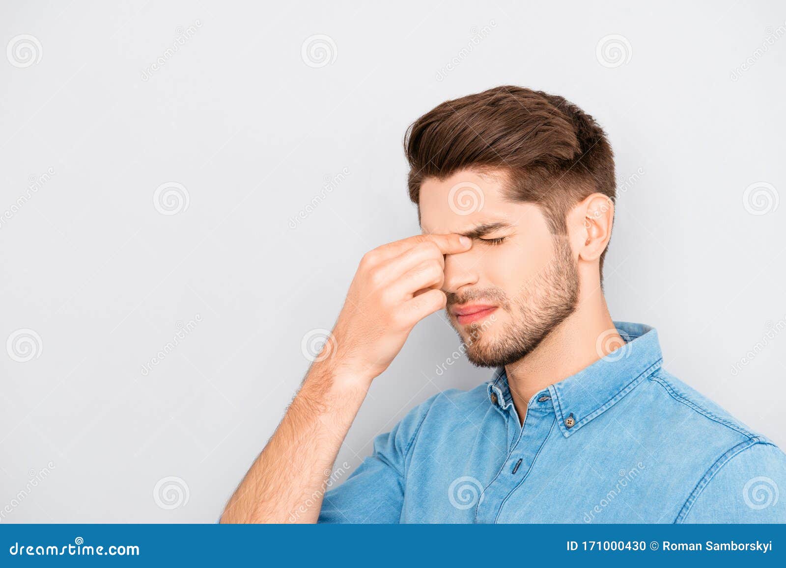 Handsome Young Overworked Man Thinking How To Solve Problems Stock ...