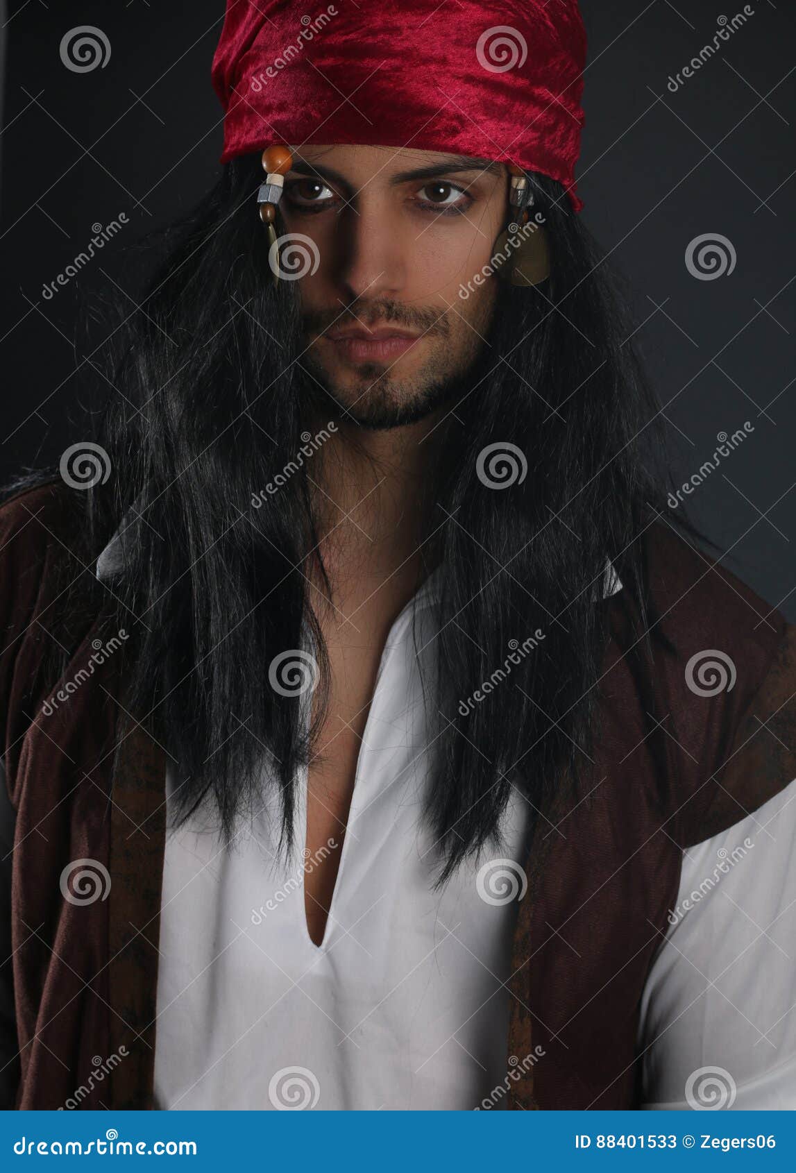 Young Pirate Holding Clapperboard Isolated On Stock Photo ...