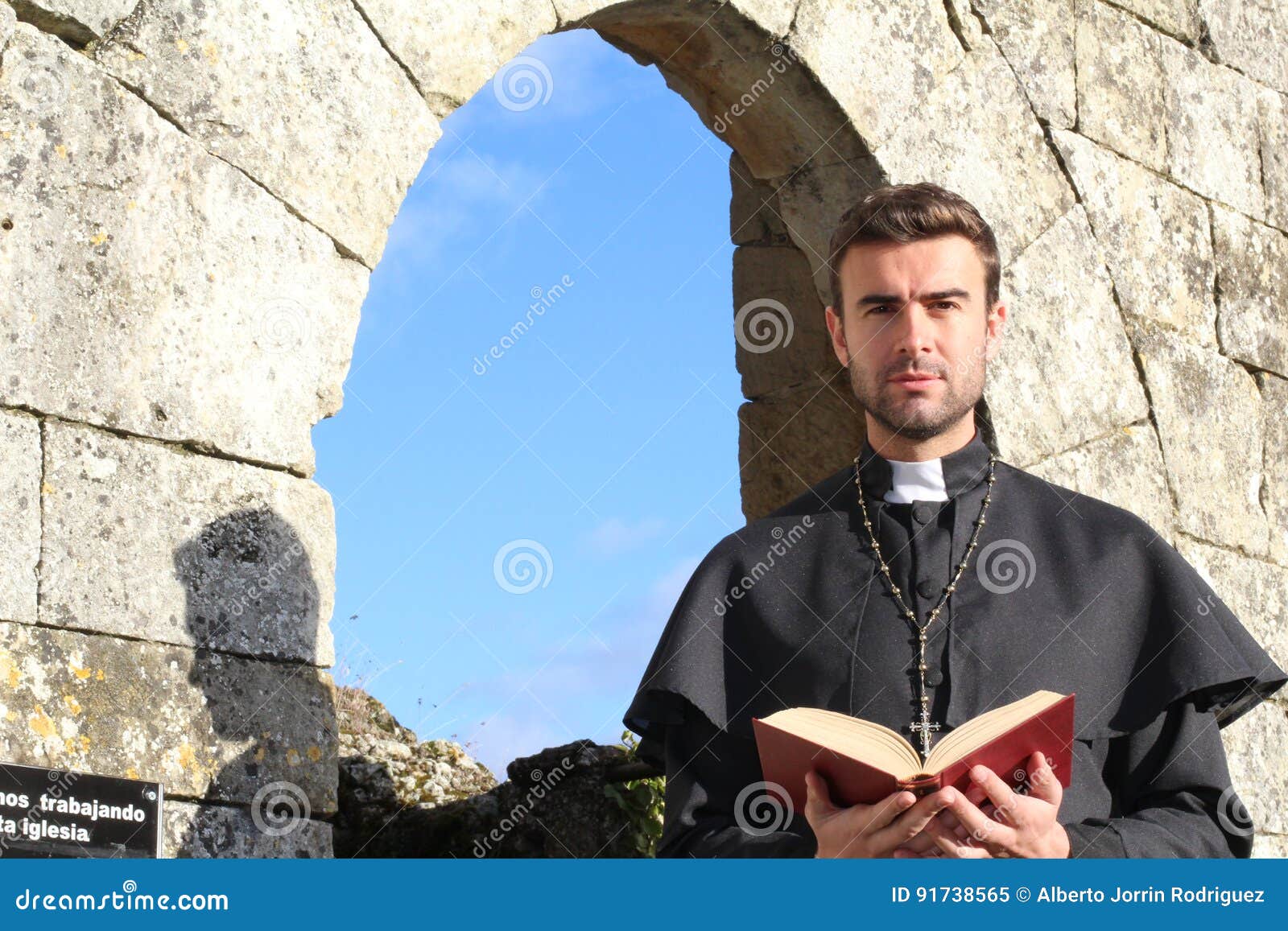 Handsome Young Priest Close Up Stock Image - Image of cross, latin ...