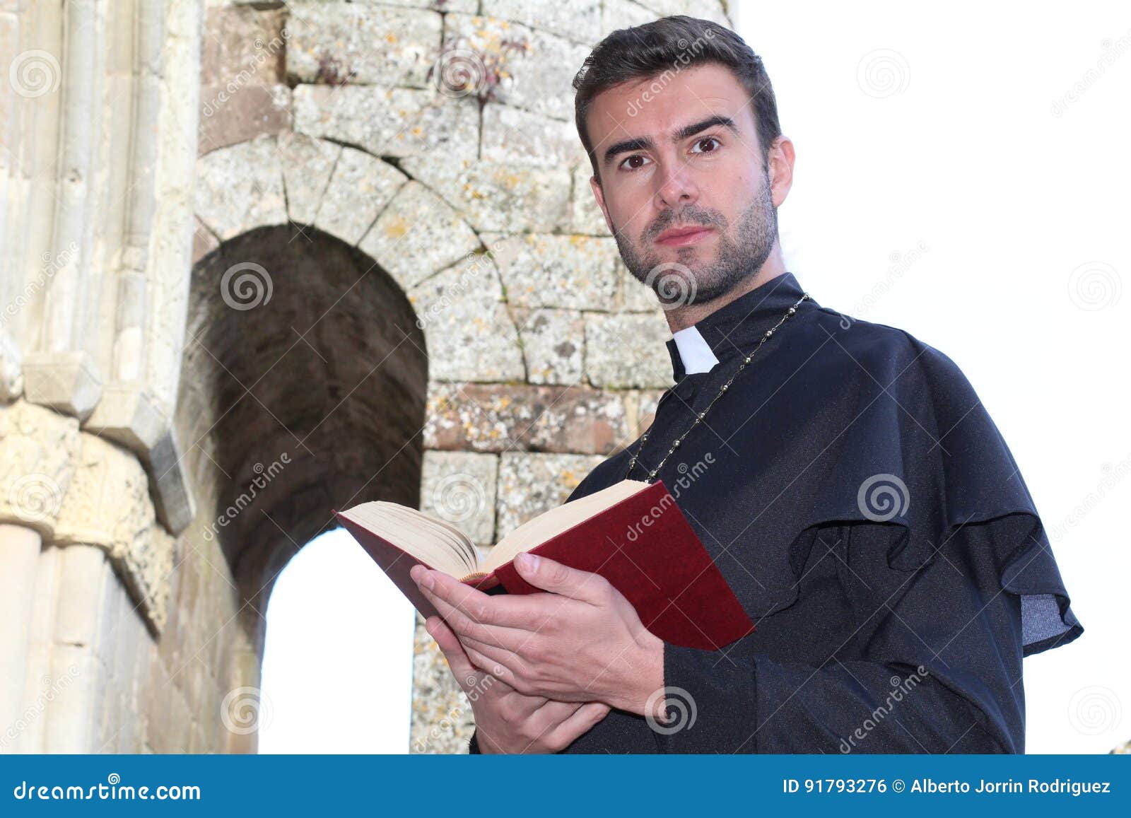 Handsome Young Priest Close Up with Copy Space Stock Photo - Image of ...