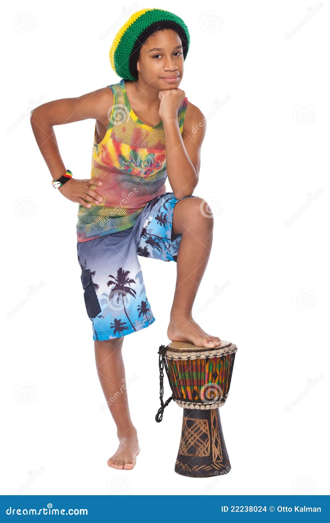 Handsome Young Rasta Boy Isolated on White Stock Photo - Image of ...