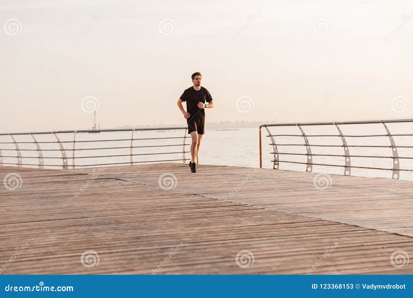 Handsome Young Sportsman Running Outdoors Stock Image - Image of nature ...