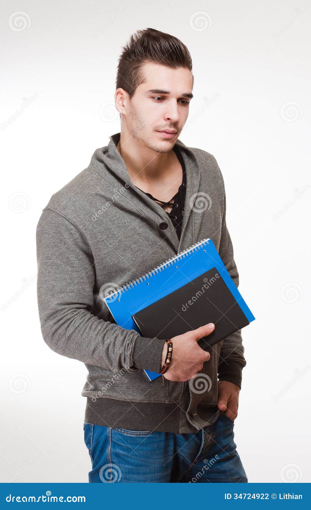 Handsome young student. stock photo. Image of young, hispanic - 34724922