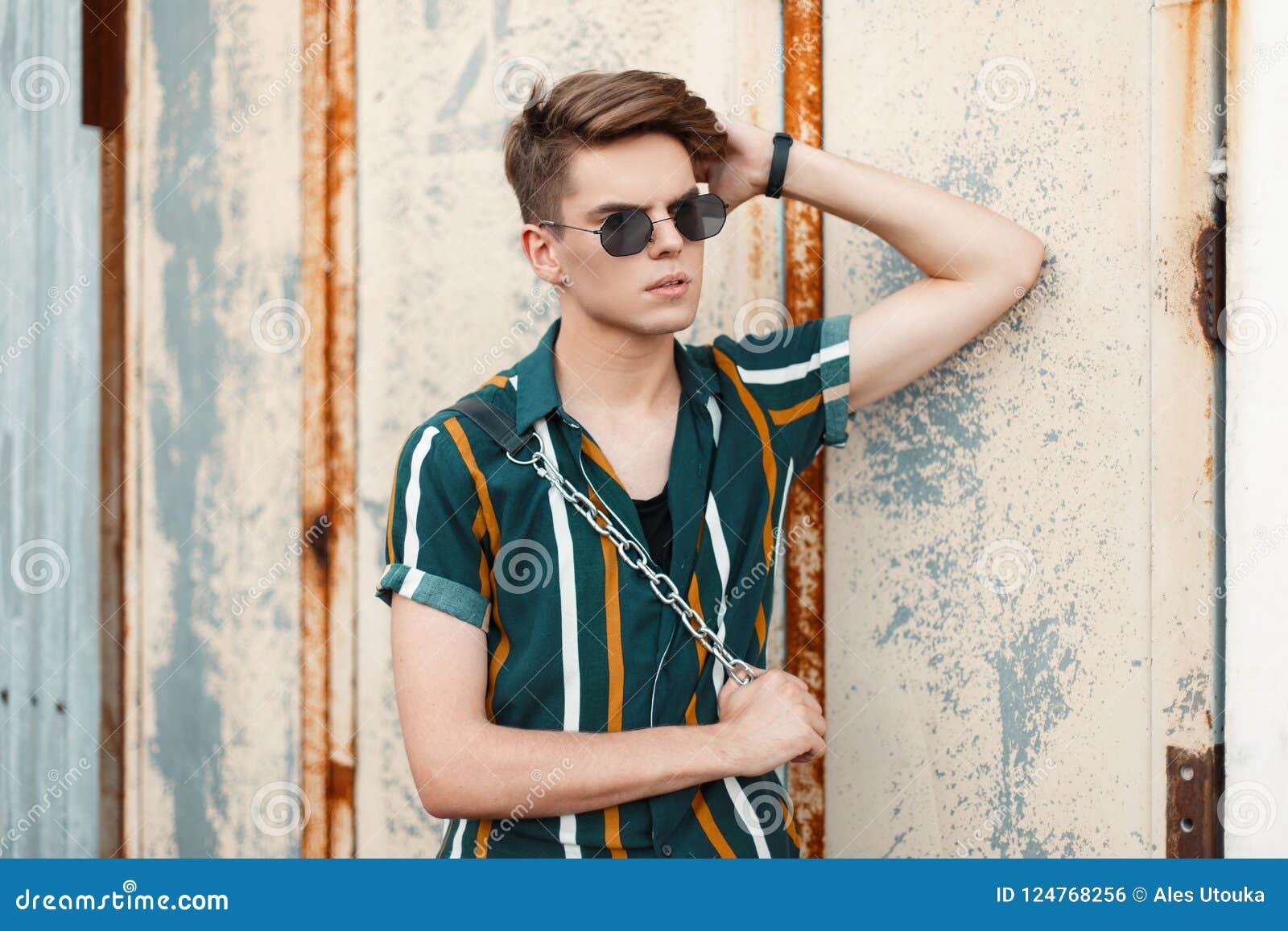 Handsome Young Stylish Man with Sunglasses in a Fashion Beach Stock ... Handsome Young Stylish Man with Sunglasses in a Fashion Beach Stock ...