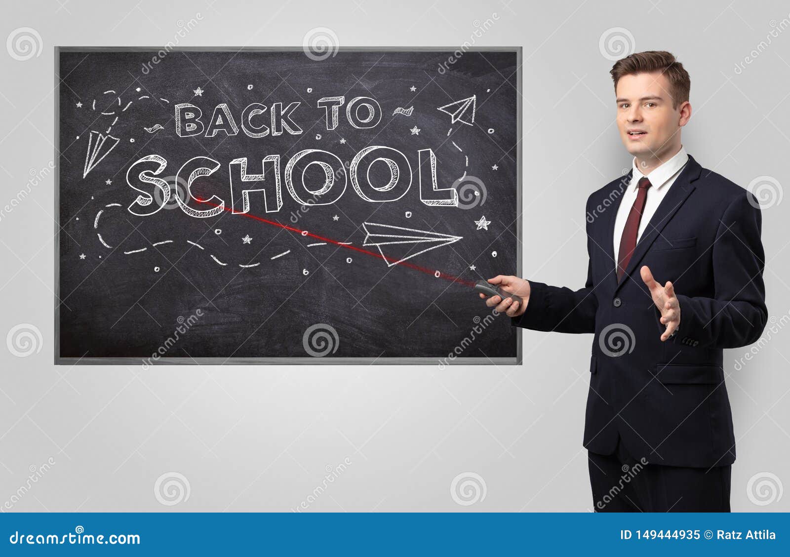 Handsome Man Teaching in Classroom Stock Image - Image of background ...