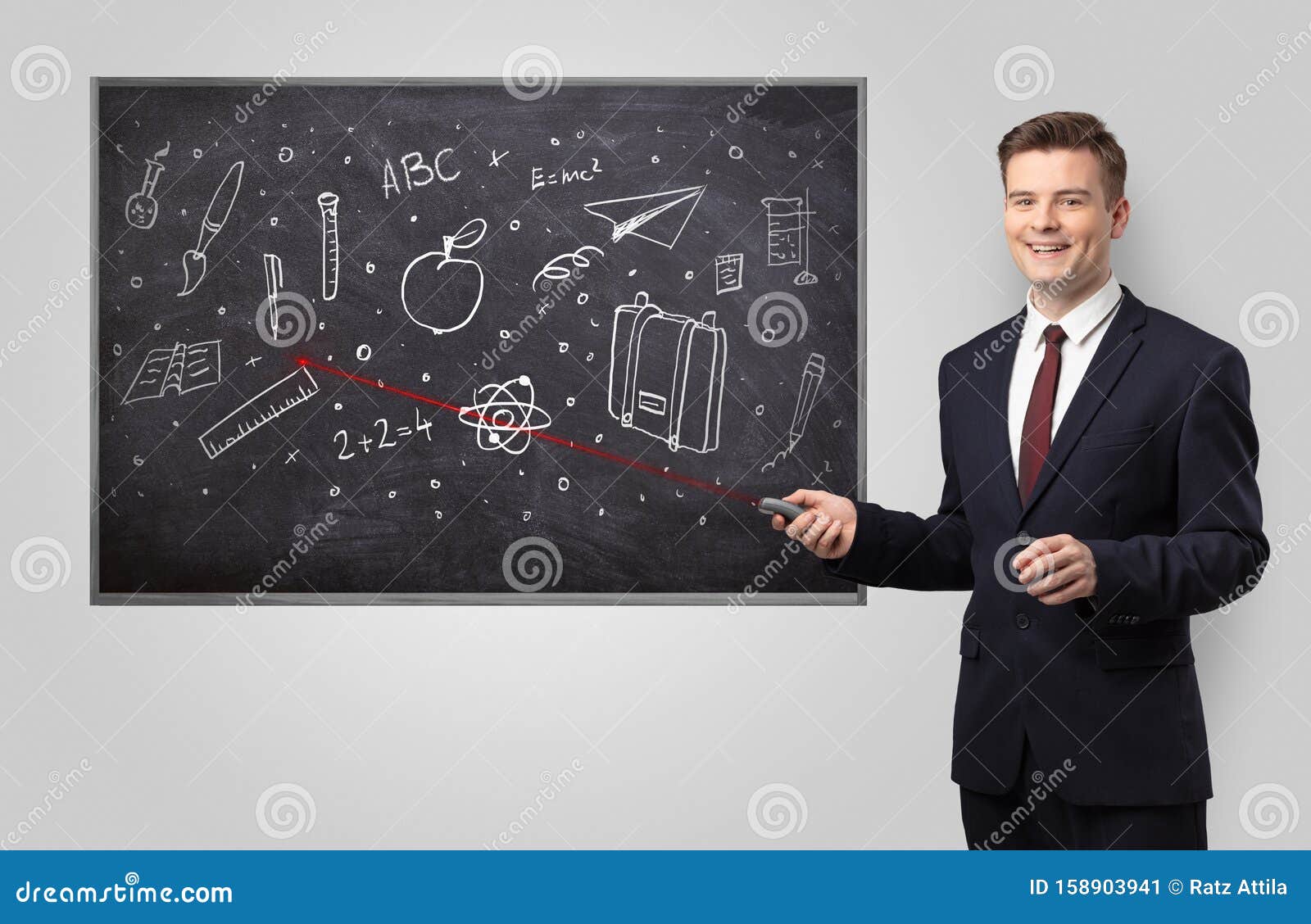 Handsome Man Teaching in Classroom Stock Image - Image of handsome ...