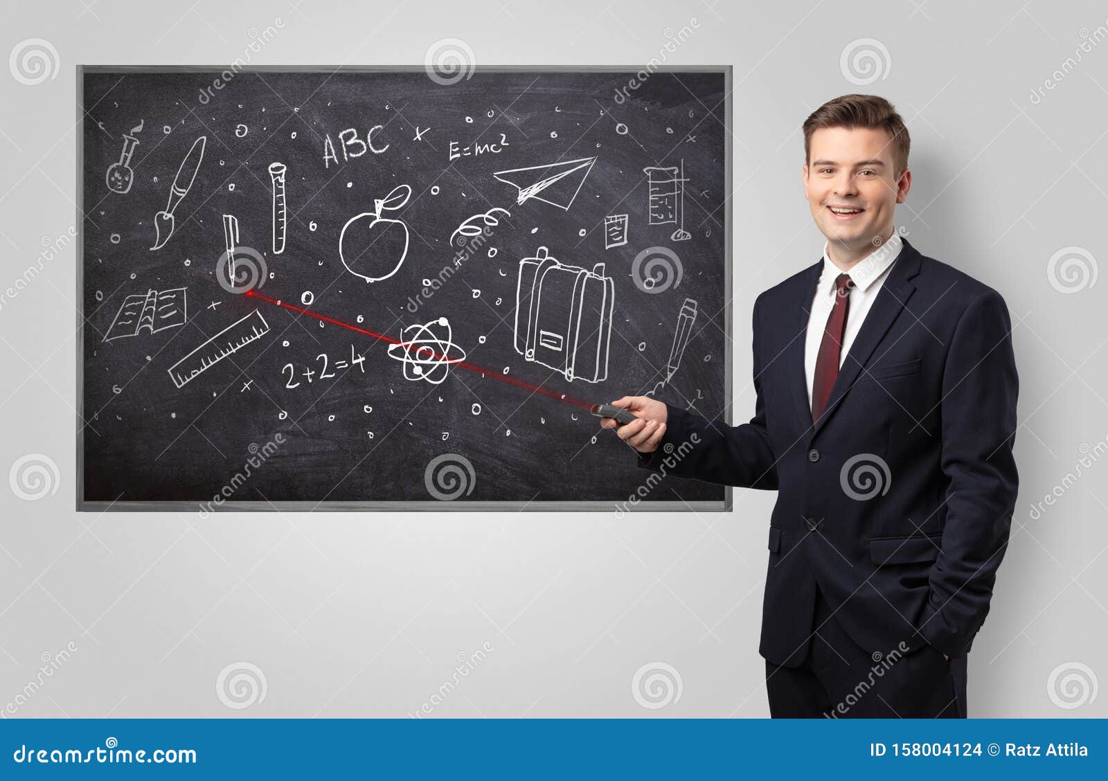 Handsome Man Teaching in Classroom Stock Photo - Image of class ...