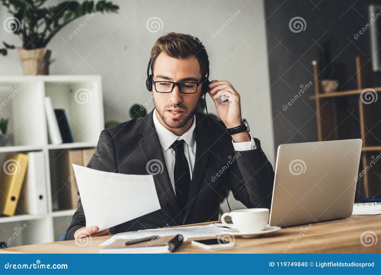 Handsome Young Technical Support Worker Looking Stock Photo - Image of ...