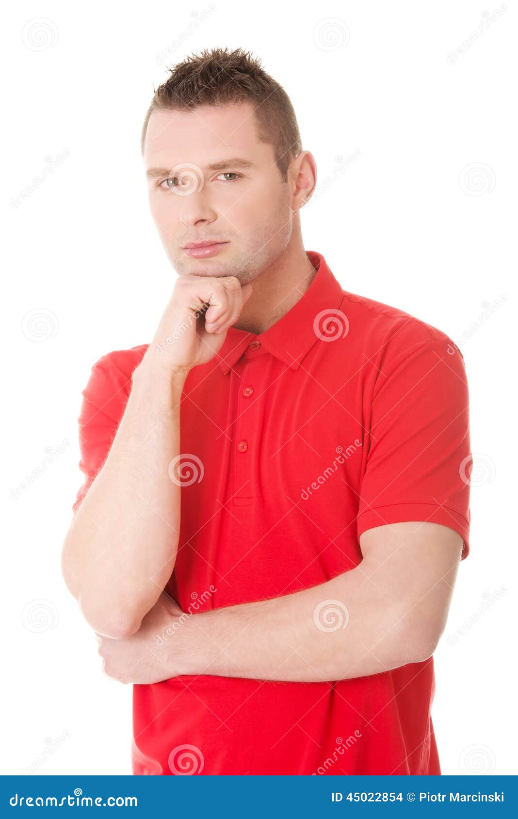 Handsome Young Thoughtful Man Stock Photo - Image of facial, people ...