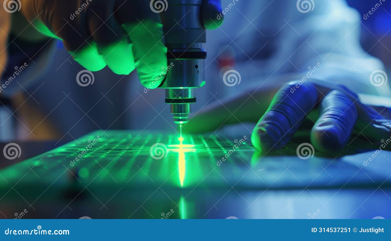A Handson Shot of a Laboratory Technician Using a Laser Ablation ...