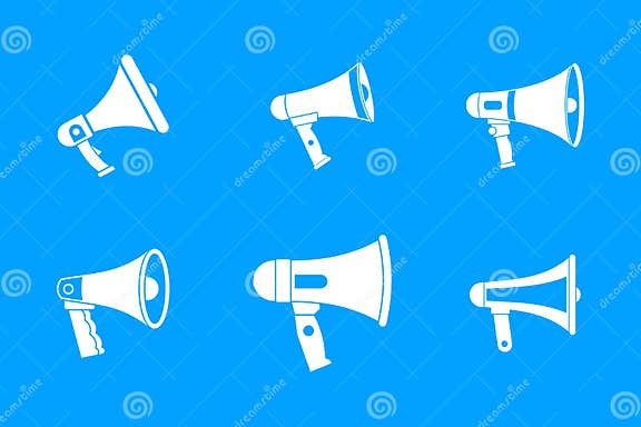 Handspeaker Icon Blue Set Vector Stock Vector - Illustration of ... Handspeaker Icon Blue Set Vector Stock Vector - Illustration of ...