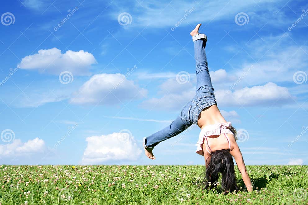 Handstand stock image. Image of enjoyment, dancing, legs - 1185355