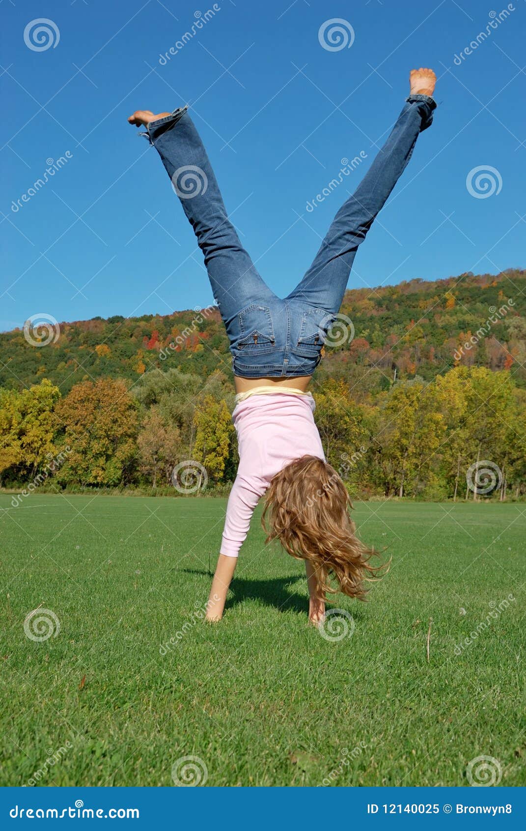 Handstand stock image. Image of blue, gymnastics, teenager - 12140025