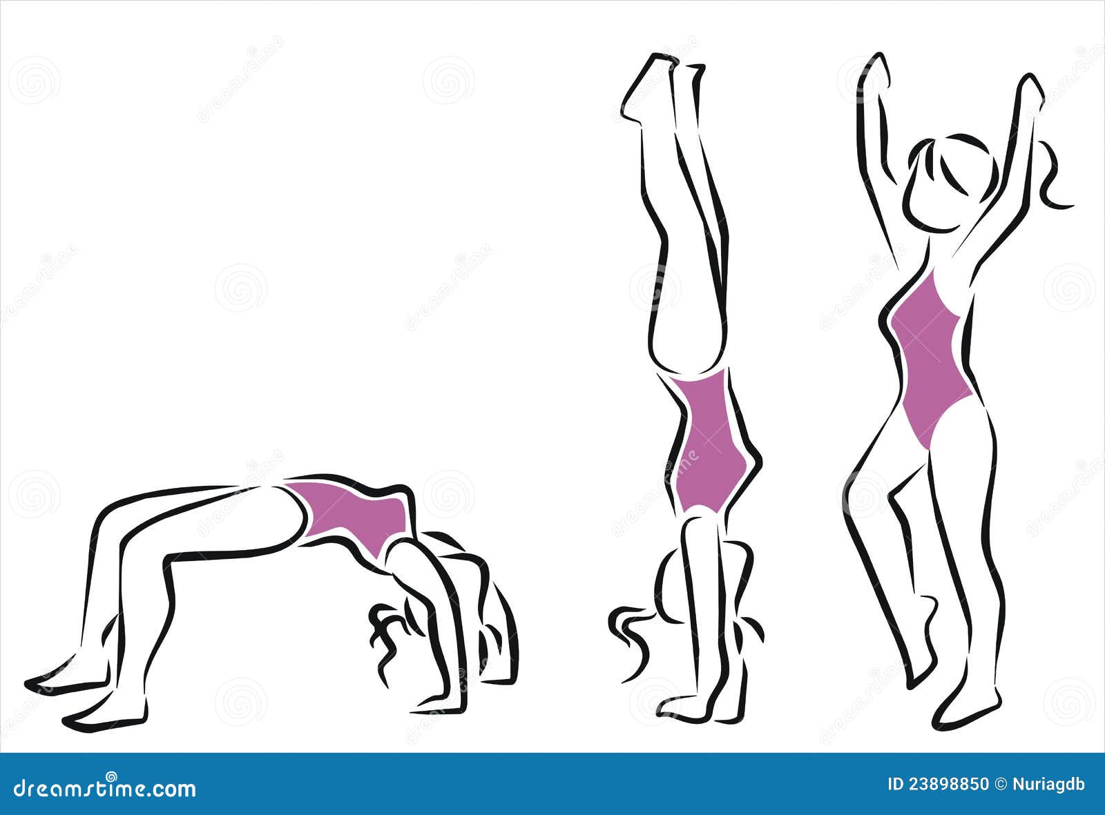 Handstand stock vector. Illustration of traces, drawing - 23898850
