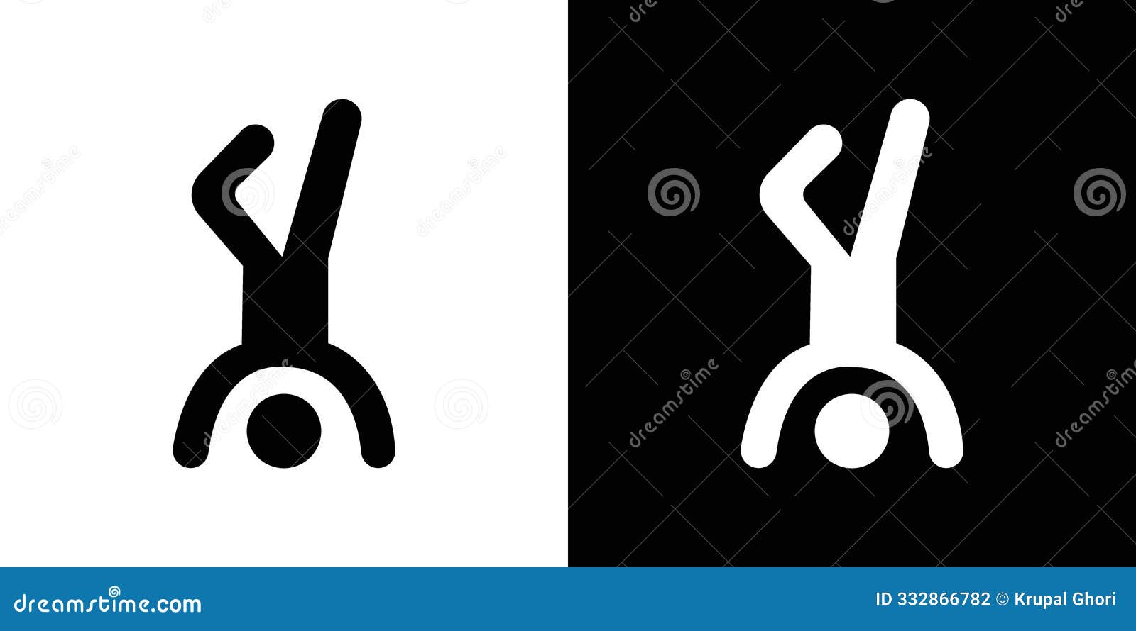 Handstand Exercise Logo Sign Set Vector Outline | CartoonDealer.com ...