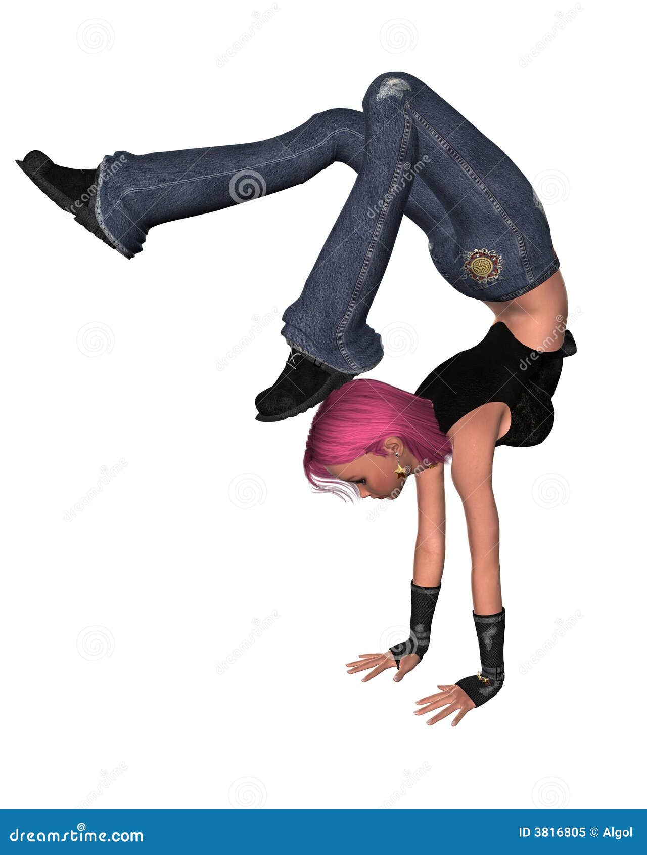 Handstand Girl - 1 stock illustration. Illustration of dance - 3816805
