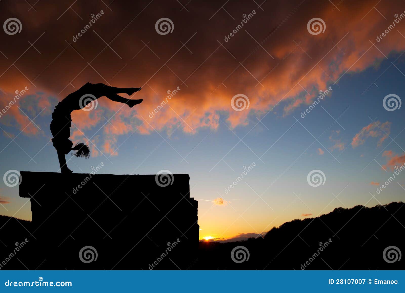 Handstand in sunset stock image. Image of golden, holiday - 28107007