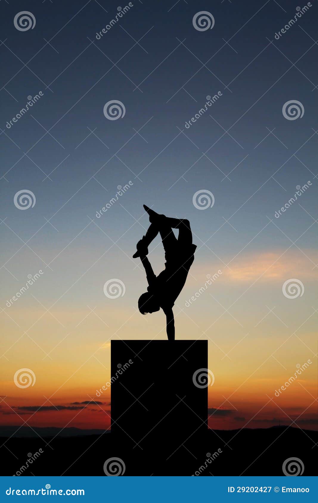 Handstand in sunset stock image. Image of beautiful, orange - 29202427