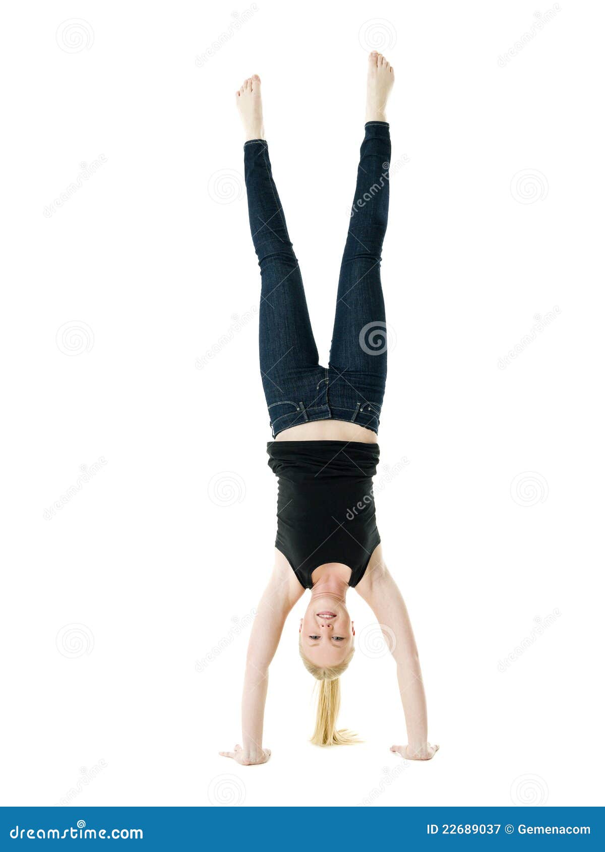 Handstanding woman stock image. Image of handstand, background - 22689037