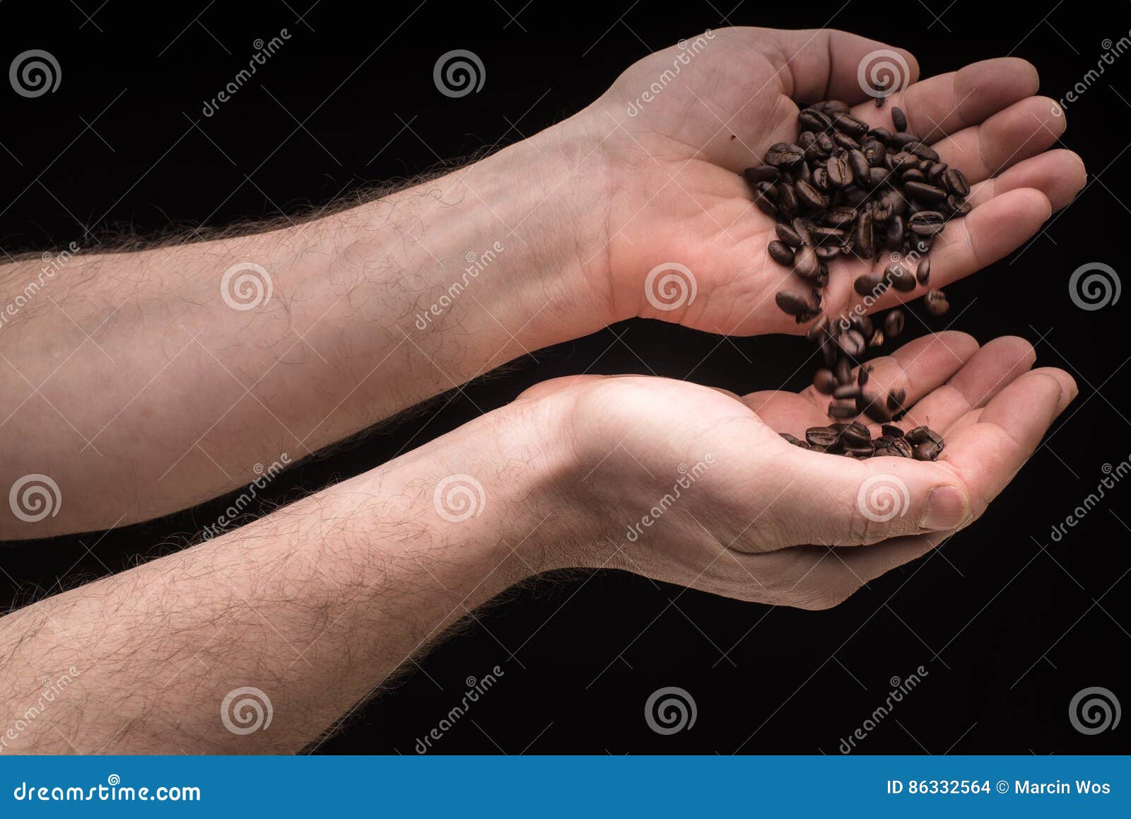 Handswith Coffee Isolated on Black Background Stock Photo - Image of ...