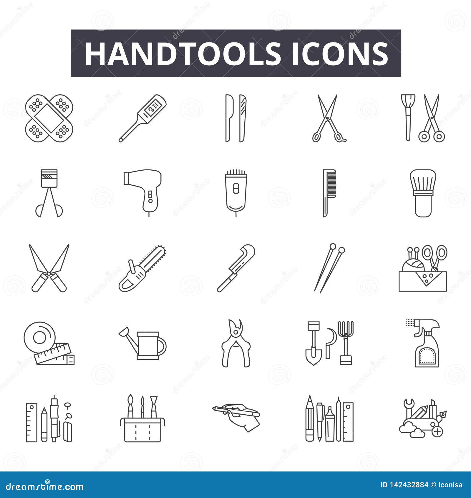 Handtools Line Icons for Web and Mobile Design. Editable Stroke Signs ...