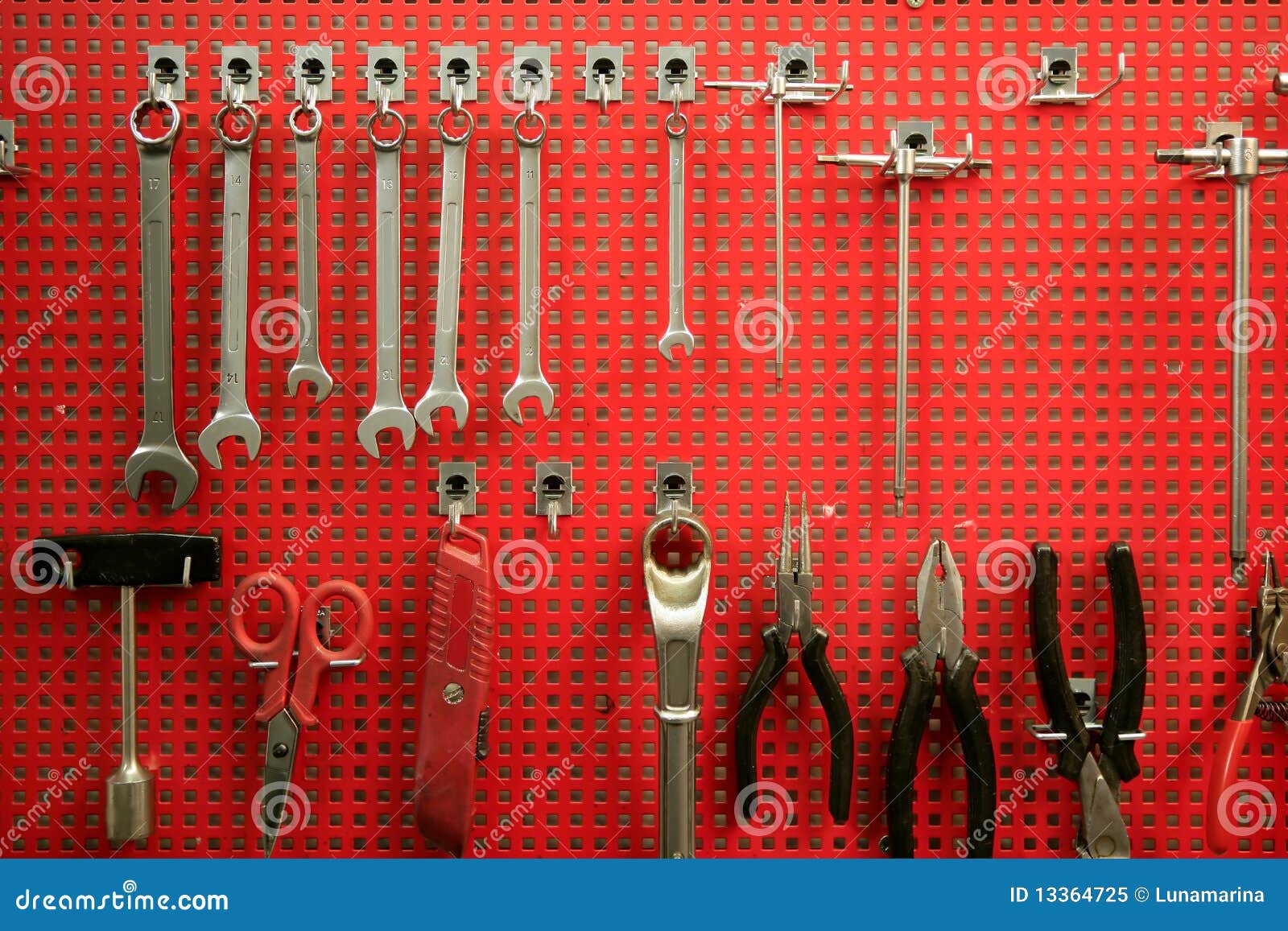 Handtools Red Metal Board To Classified Tools Stock Image - Image of ...