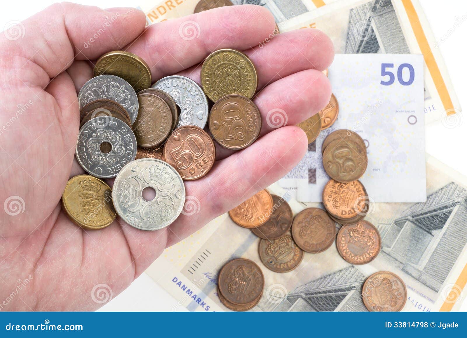Handvol van Deens geld stock foto. Image of besparingen - 33814798