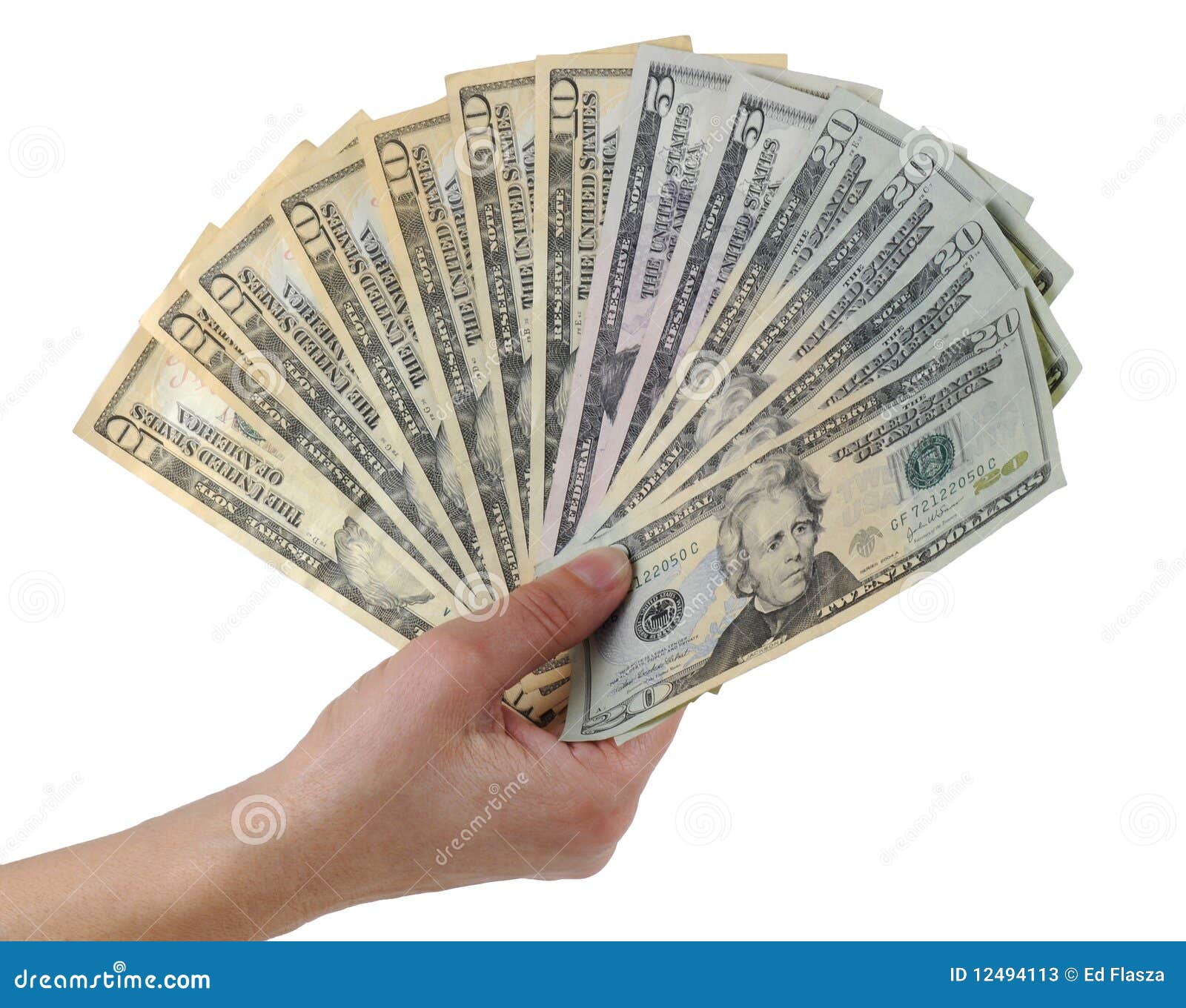 Handvoll Geld stockbild. Bild von rechnungen, geld, schuld - 12494113