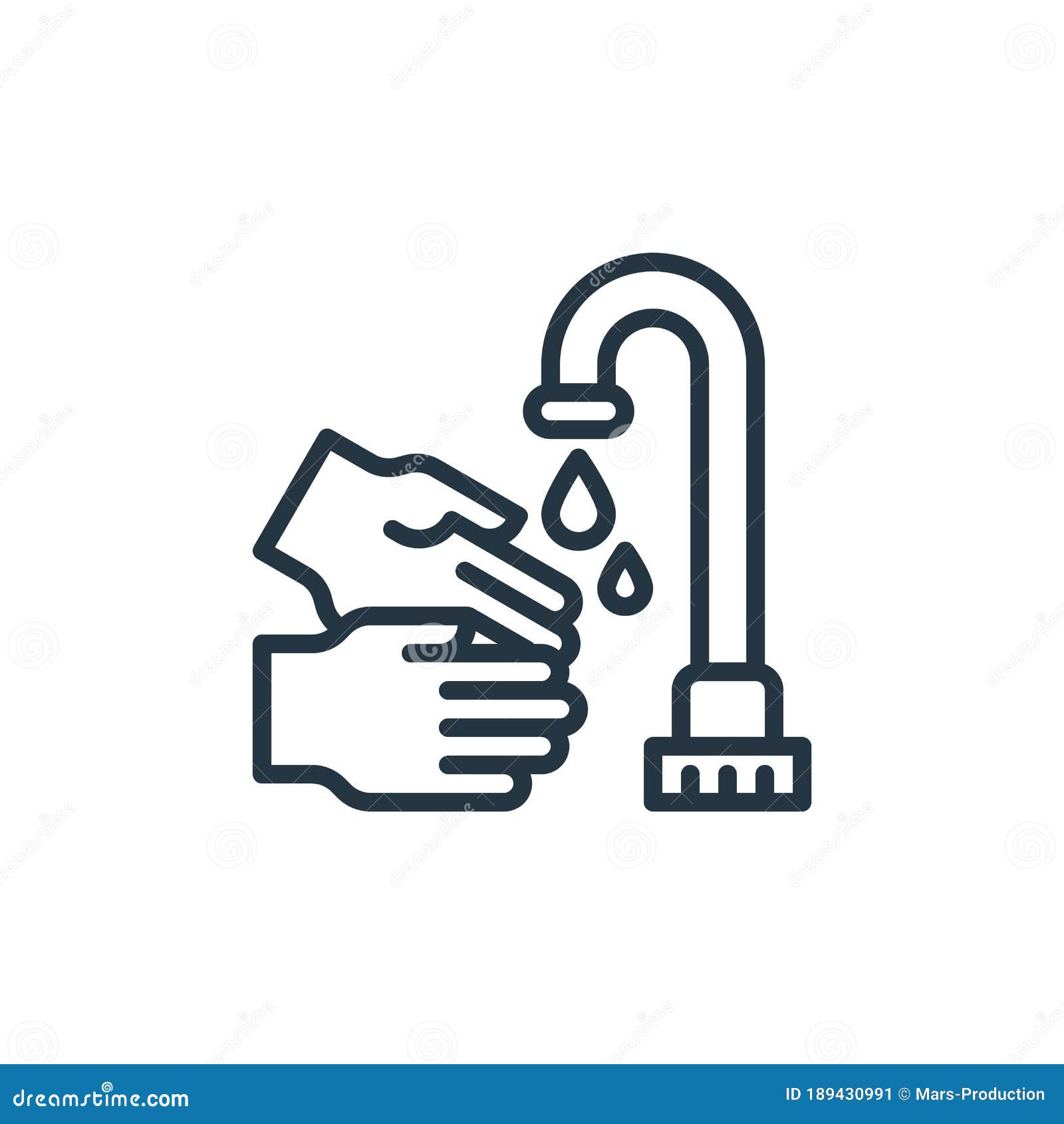 Handwash Vector Icon Isolated On White Background. Outline, Thin Line ...
