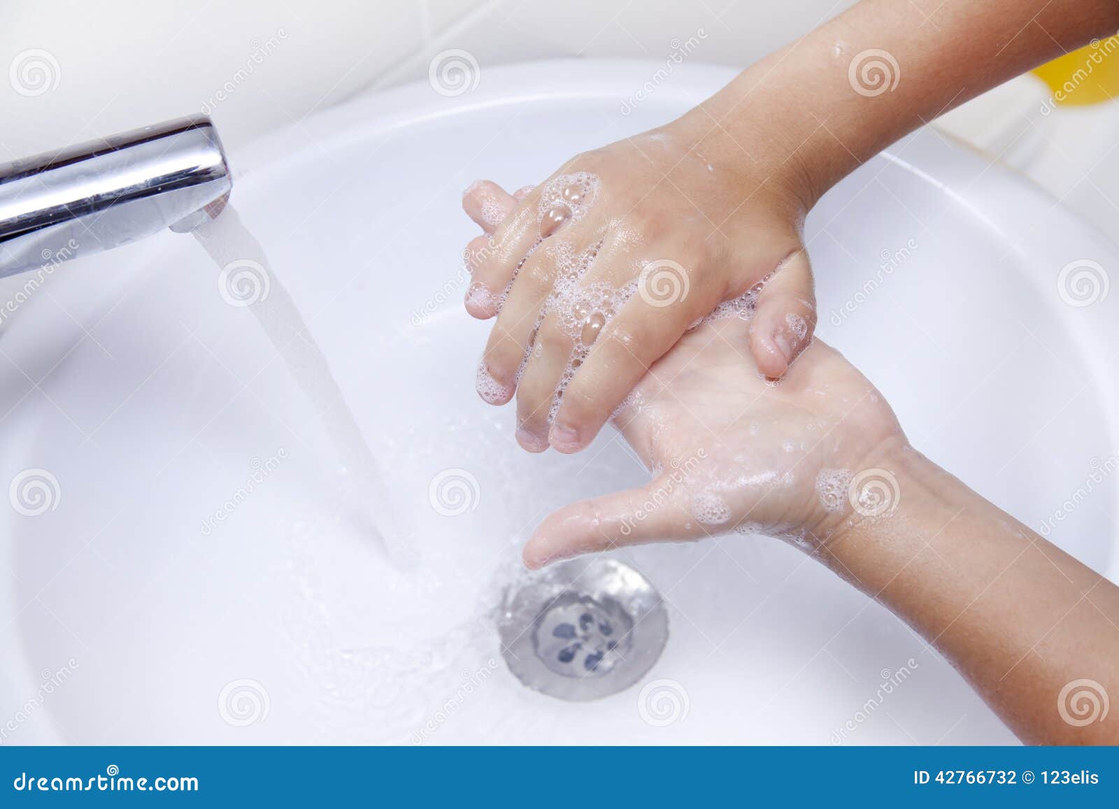 Handwashing Concept. Young Indian Man Washing Hands With Antibacterial ...
