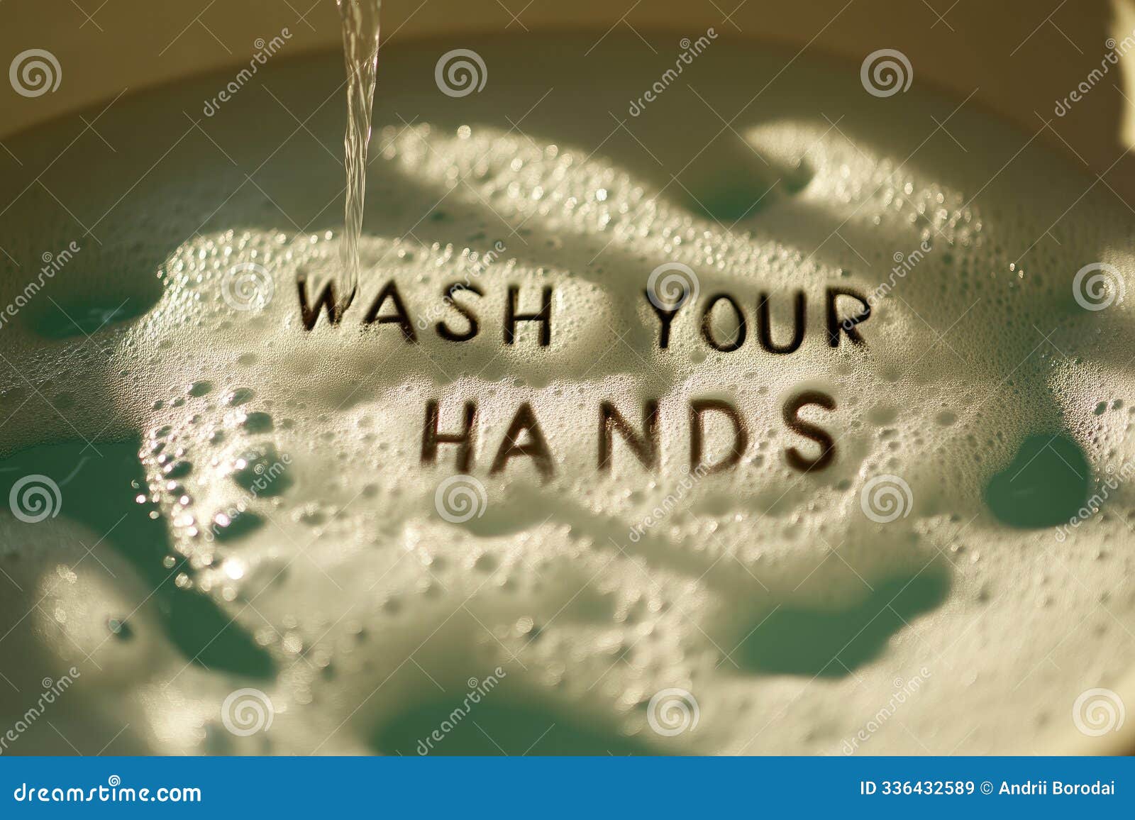 Handwashing Directive on Soapy Foam Surface. Stock Illustration ...