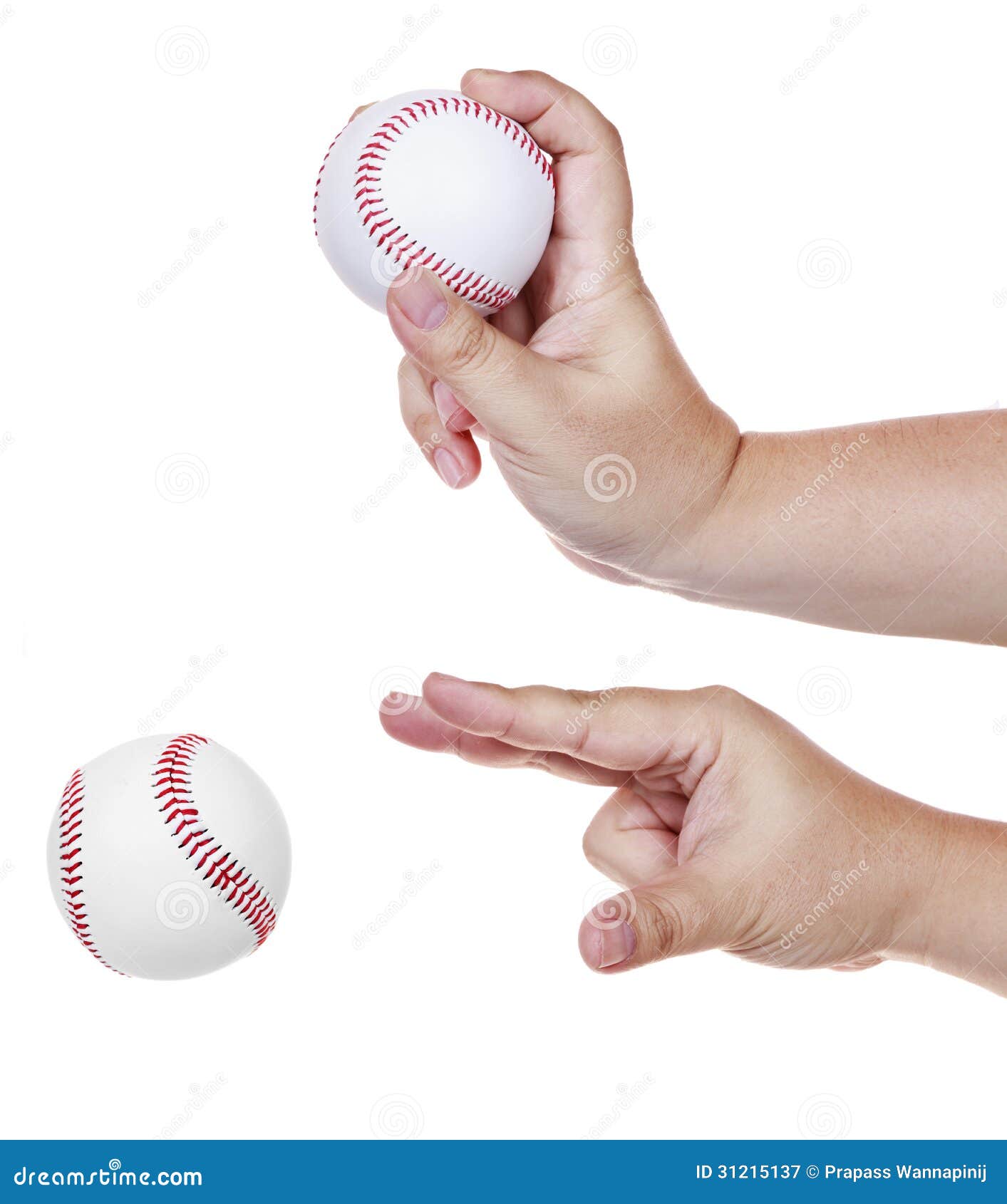 Handwerfender Baseball Lokalisiert Stockbild - Bild von leder, sport ...