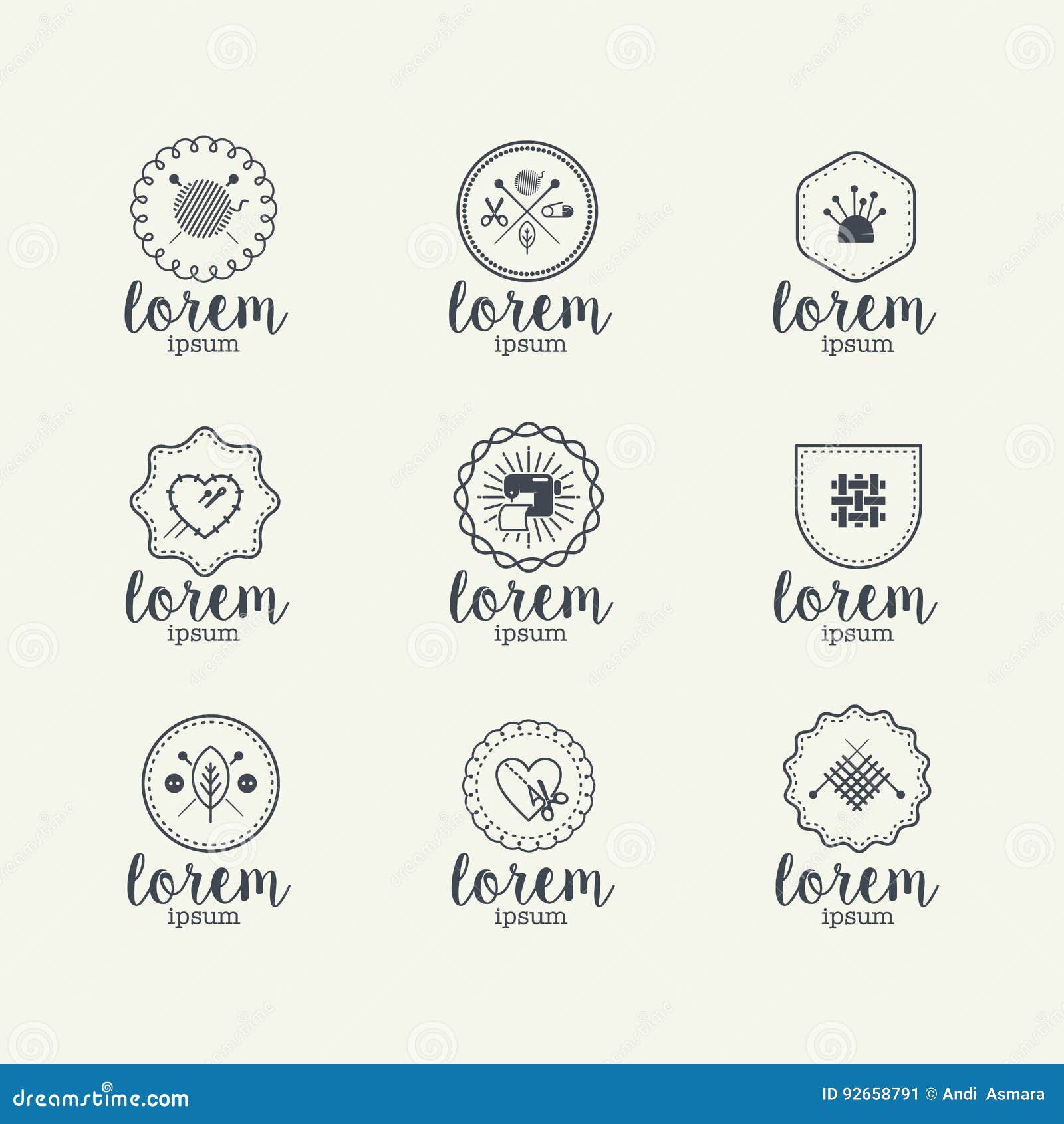 Handwerk Handgemachter Logo Set Vektor Abbildung - Illustration von ...