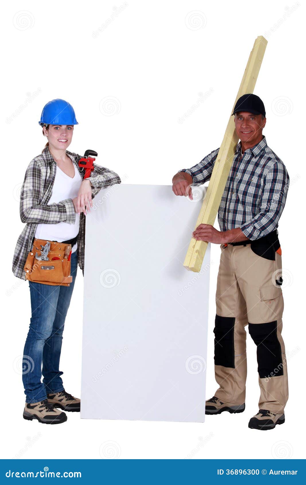 Handwerkerin Und Handwerker Stockfoto - Bild von fertigkeit, mädchen ...