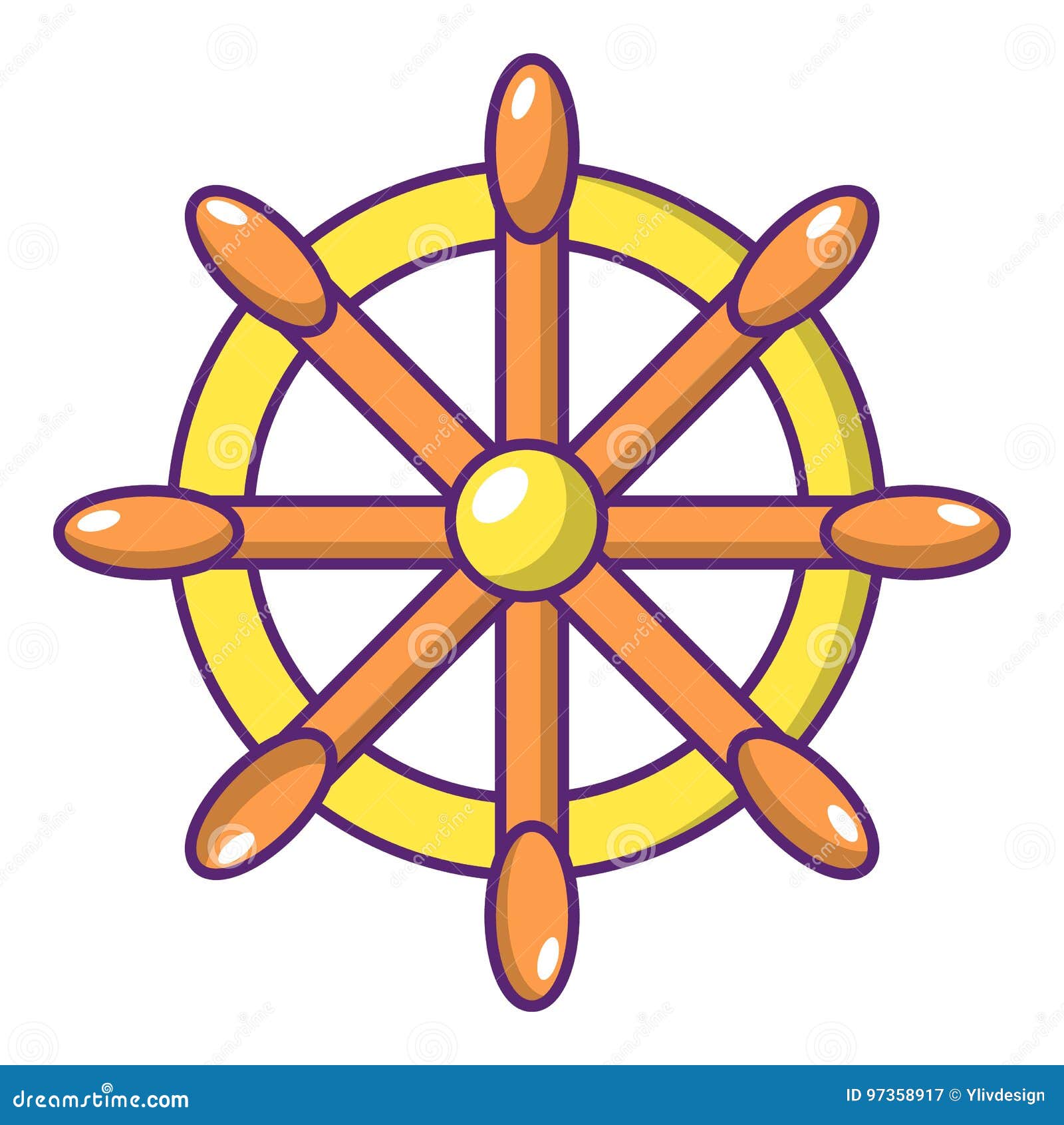 Handwheel Icon, Cartoon Style Stock Vector - Illustration of cruise ...