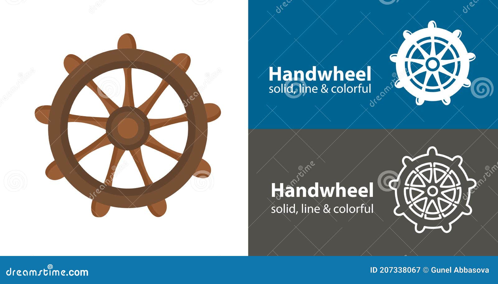 Handwheel Line Icon Concept. Handwheel Flat Vector Symbol, Sign ...