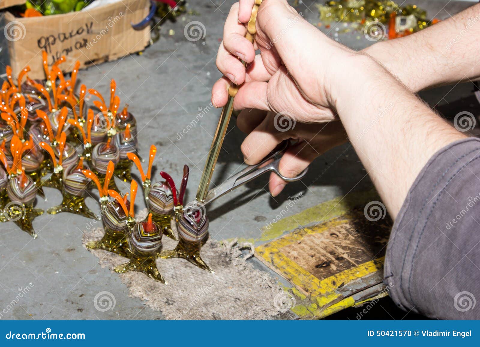 Handwork Creative Hands Production Glassware Tool Stock Photo - Image ...
