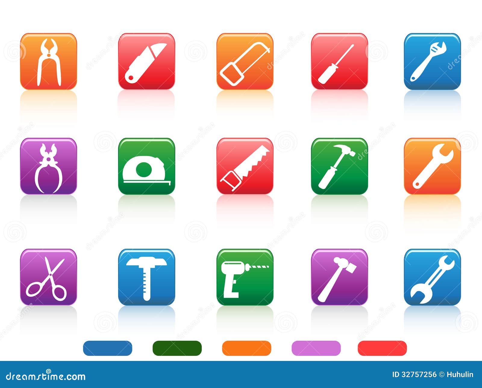 Handwork Tools Icons Button Stock Vector - Illustration of collection ...