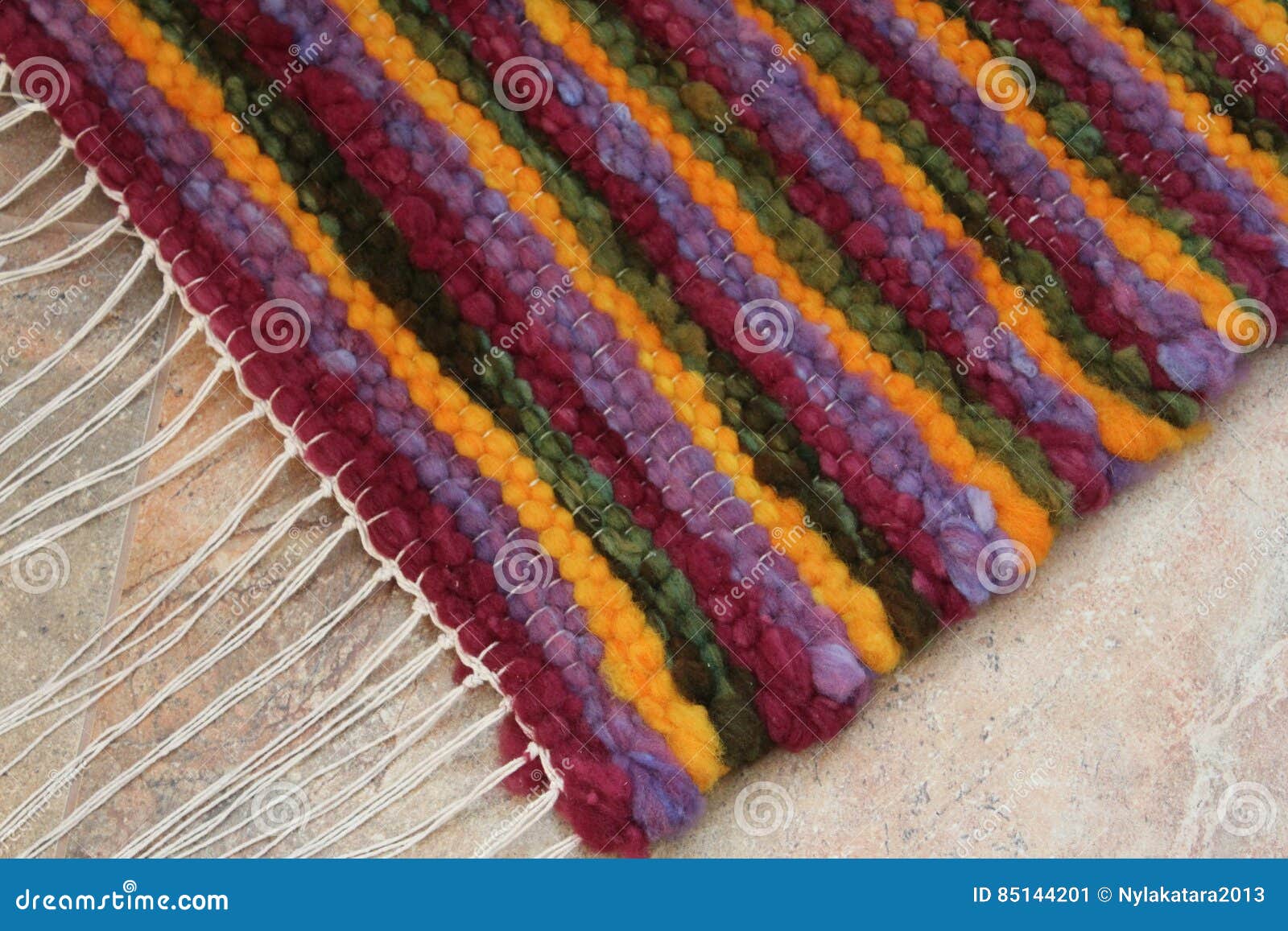 Handwoven wool rug stock image. Image of lambs, farms - 85144201