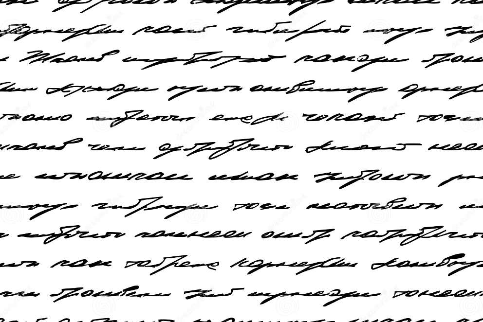 Handwrite Text. Write Sketch Story. Handwritten Seamless Pattern. Words ...