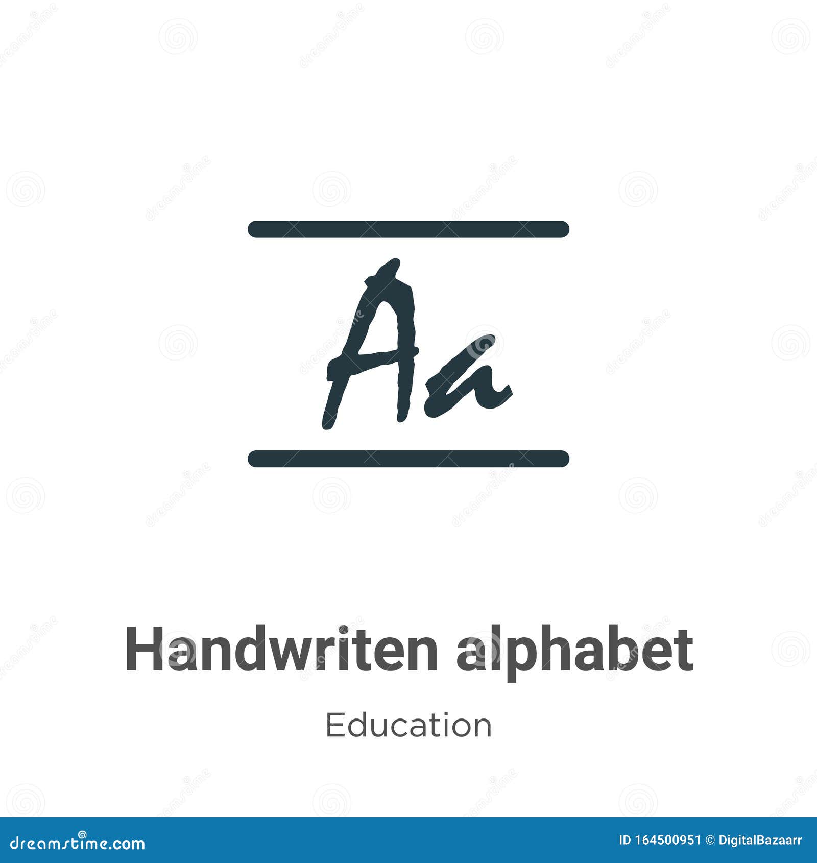 Handwriten Alphabet Icon On White Background. Simple Element ...