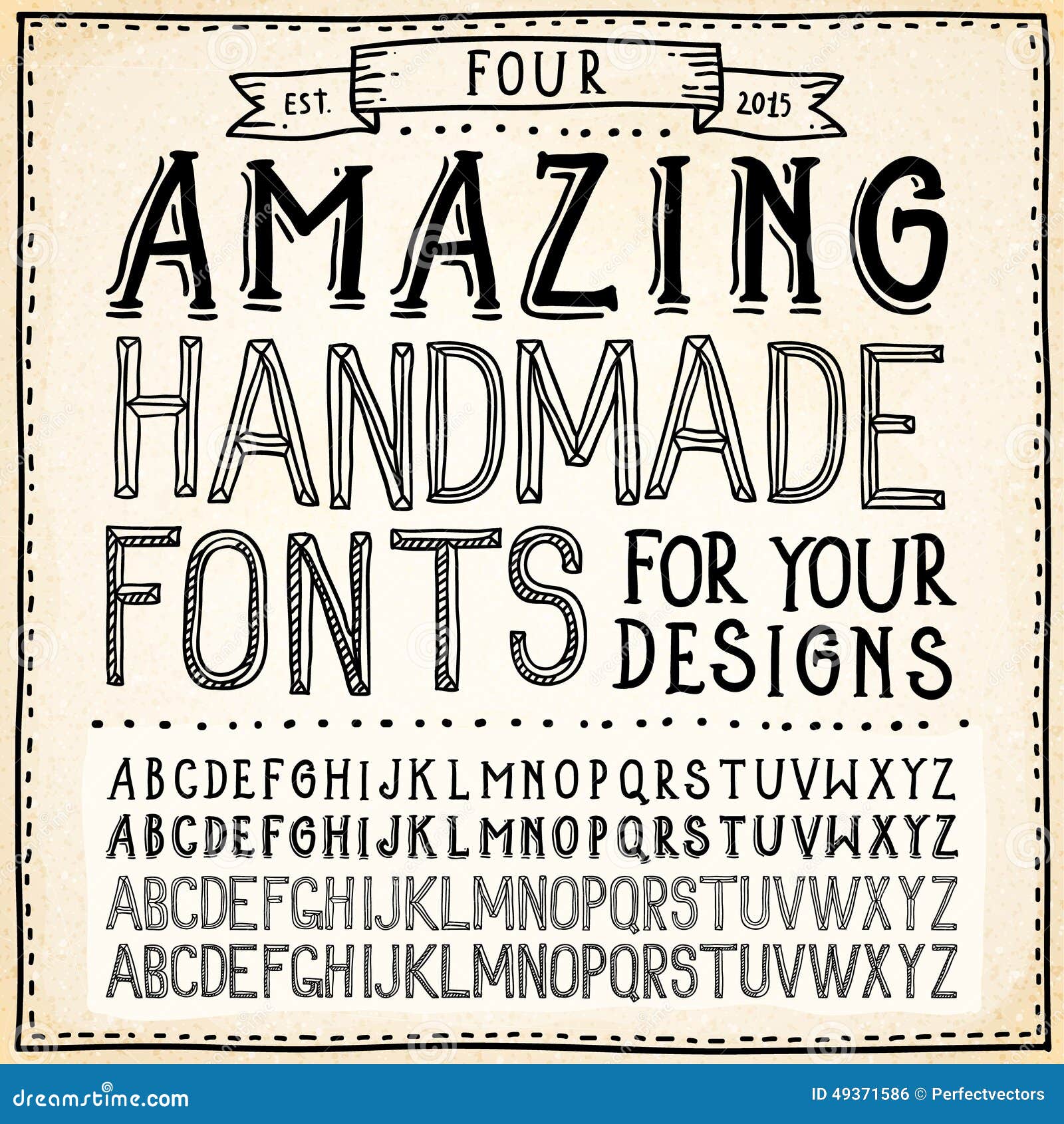 Fun Doodle Font Collection,hand Drawn Alphabet Set Cartoon Vector ...