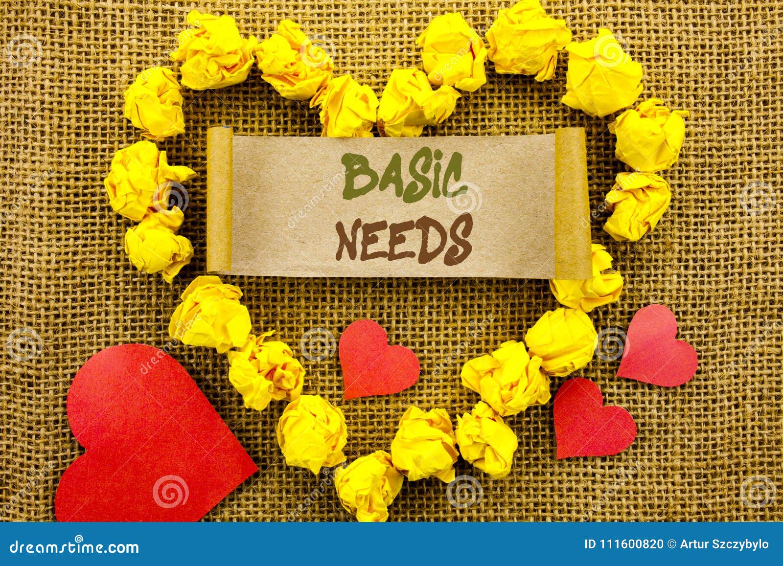 Handwriting Announcement Text Showing Basic Needs. Concept Meaning ...