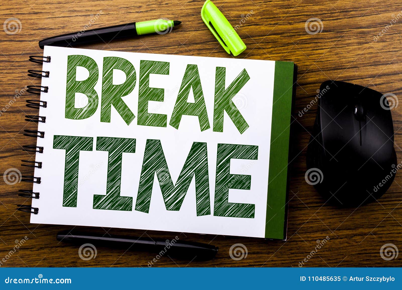Handwriting Announcement Text Showing Break Time. Business Concept for ...