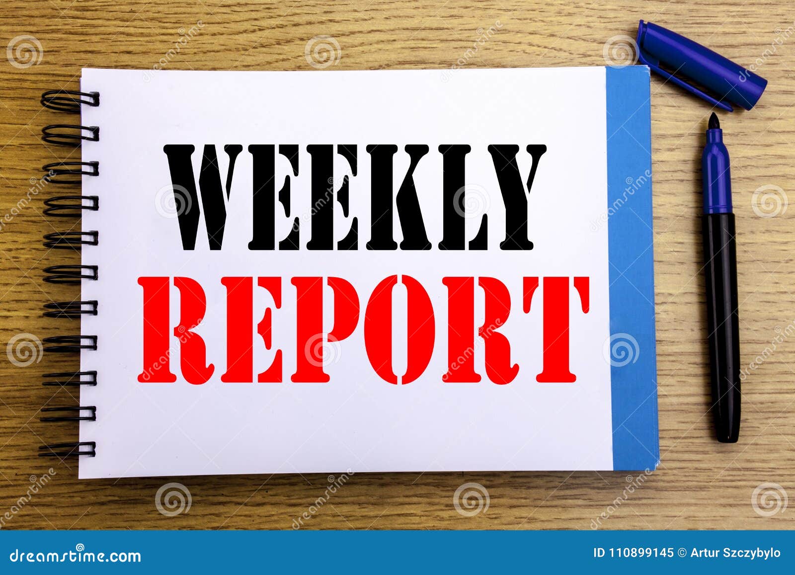 Handwriting Announcement Text Showing Weekly Report. Business Concept ...