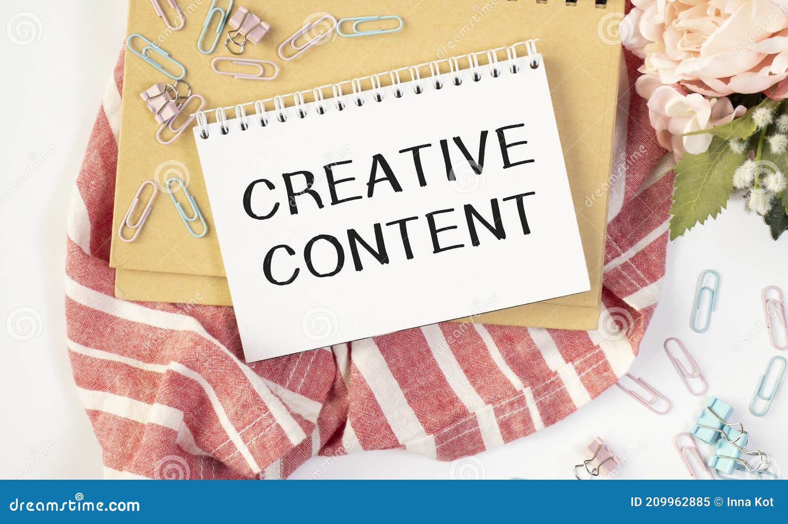 Awesome Content Word in Notebook for Website Creative Concept Stock ...