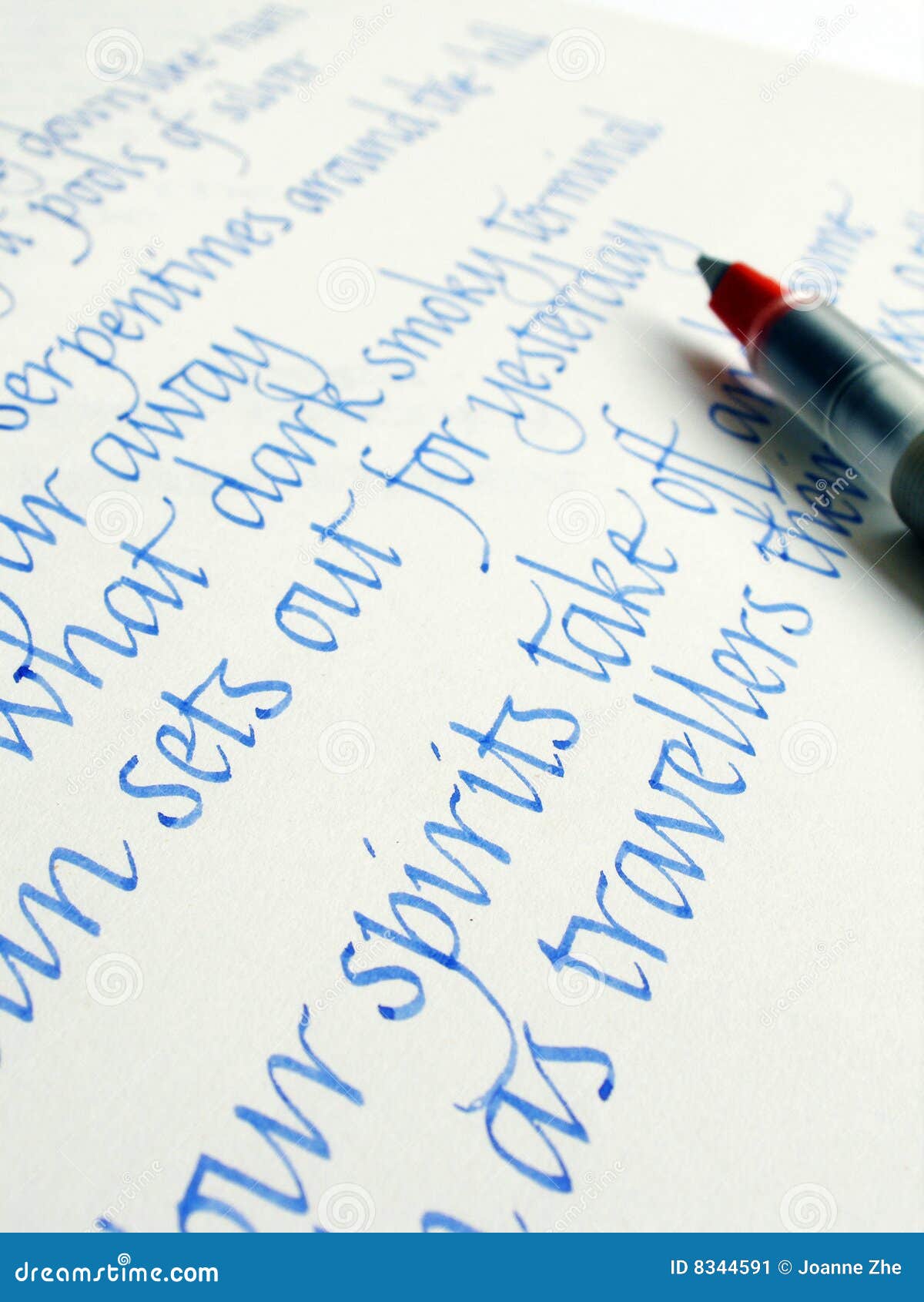 Handwriting in Calligraphy Style Stock Image - Image of handwriting ...