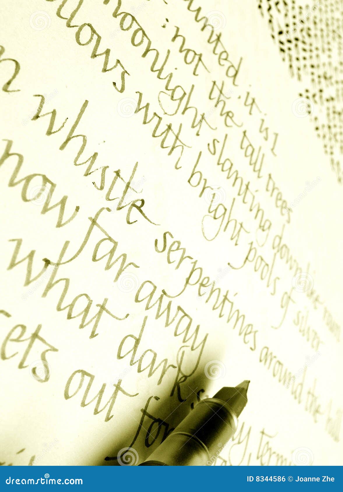 Handwriting in Calligraphy Styles Stock Photo - Image of sepia, paper ...